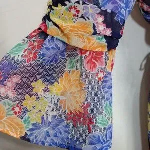 Cupio | Tops | Cupio Floral Print Bell Sleeve High Split Tunic Top ...